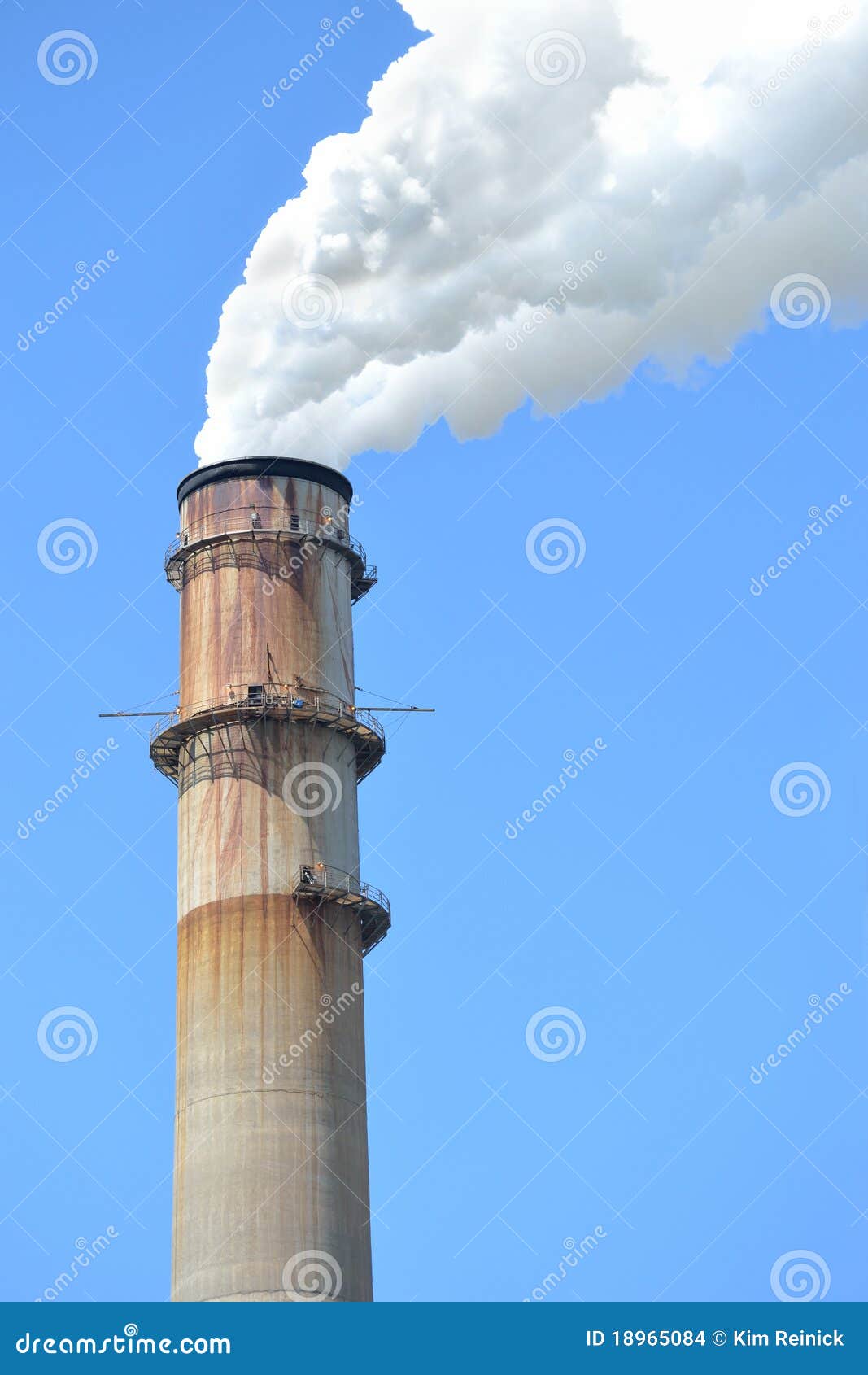Smoke Stack In Working Plant Emitting Smog And Air Pollution Royalty ...
