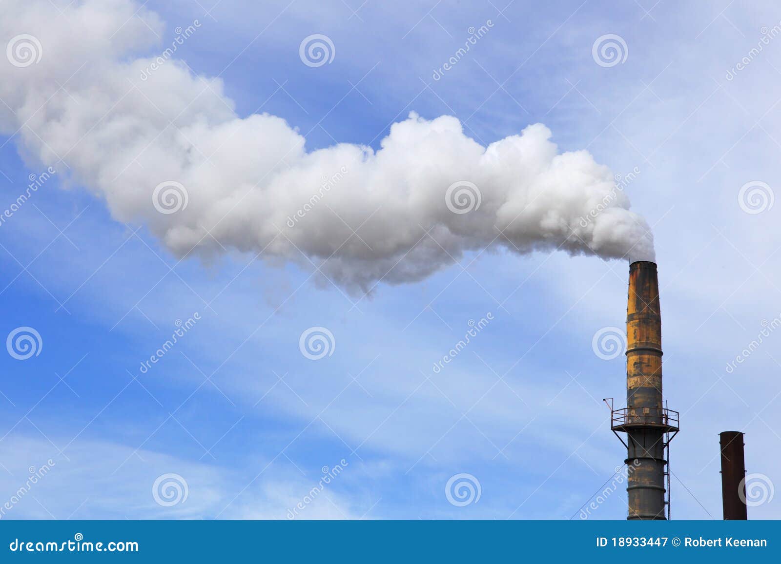 Smoke stack blue sky stock image. Image of plant, stack - 18933447