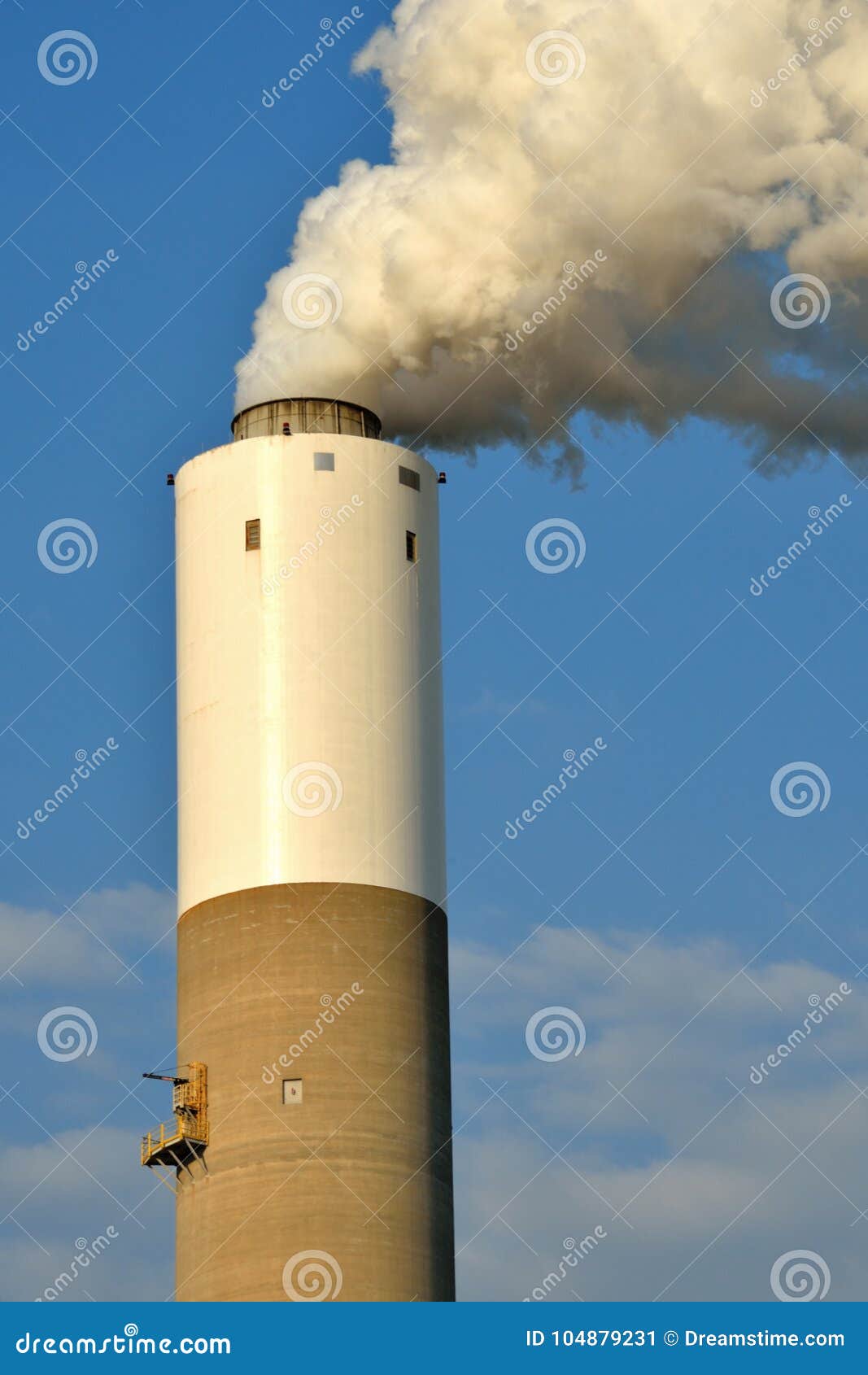 Smoke Stack Close-Up stock image. Image of blue, rising - 104879231