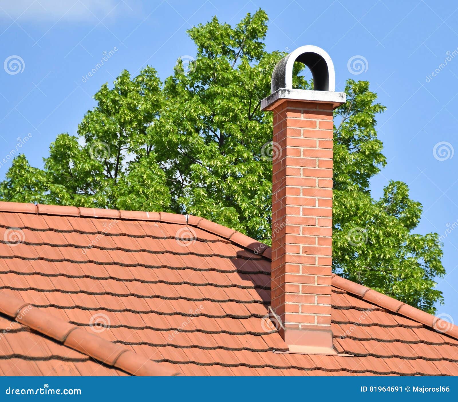Smoke stack on the roof stock image. Image of smoke, blue - 81964691