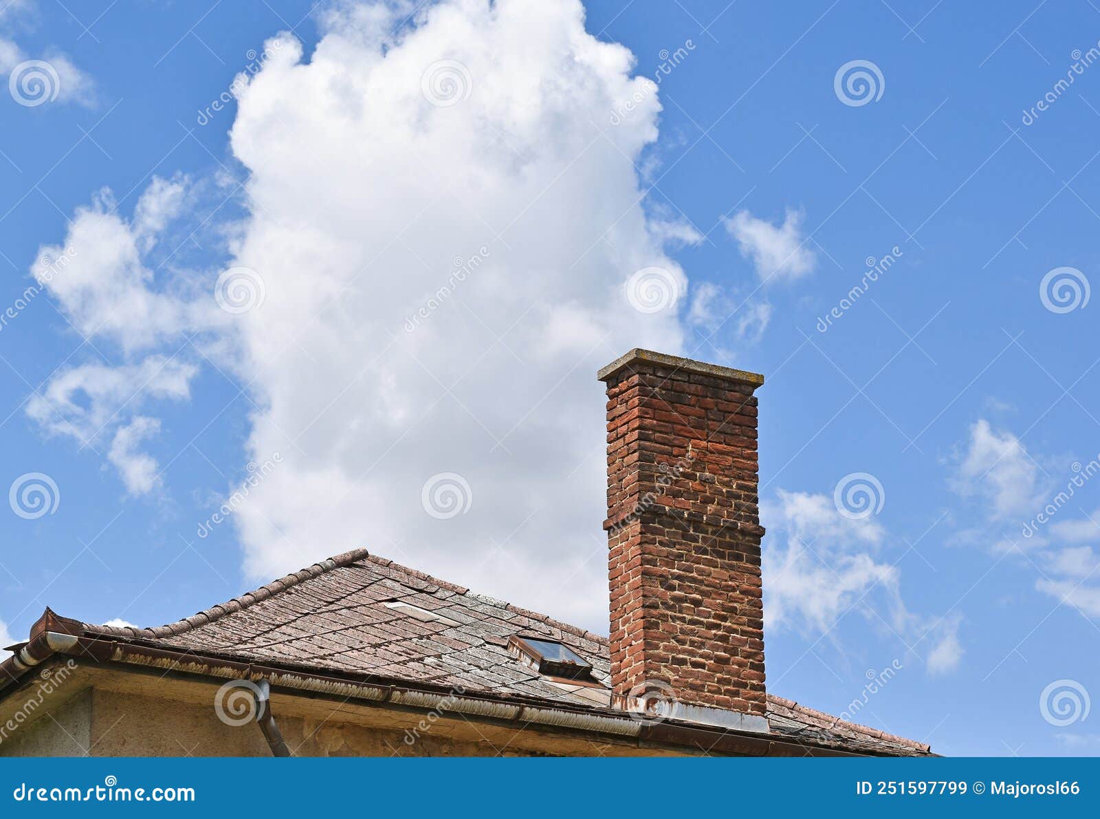 Smoke Stack and Roof of a House Stock Image - Image of people, tile ...