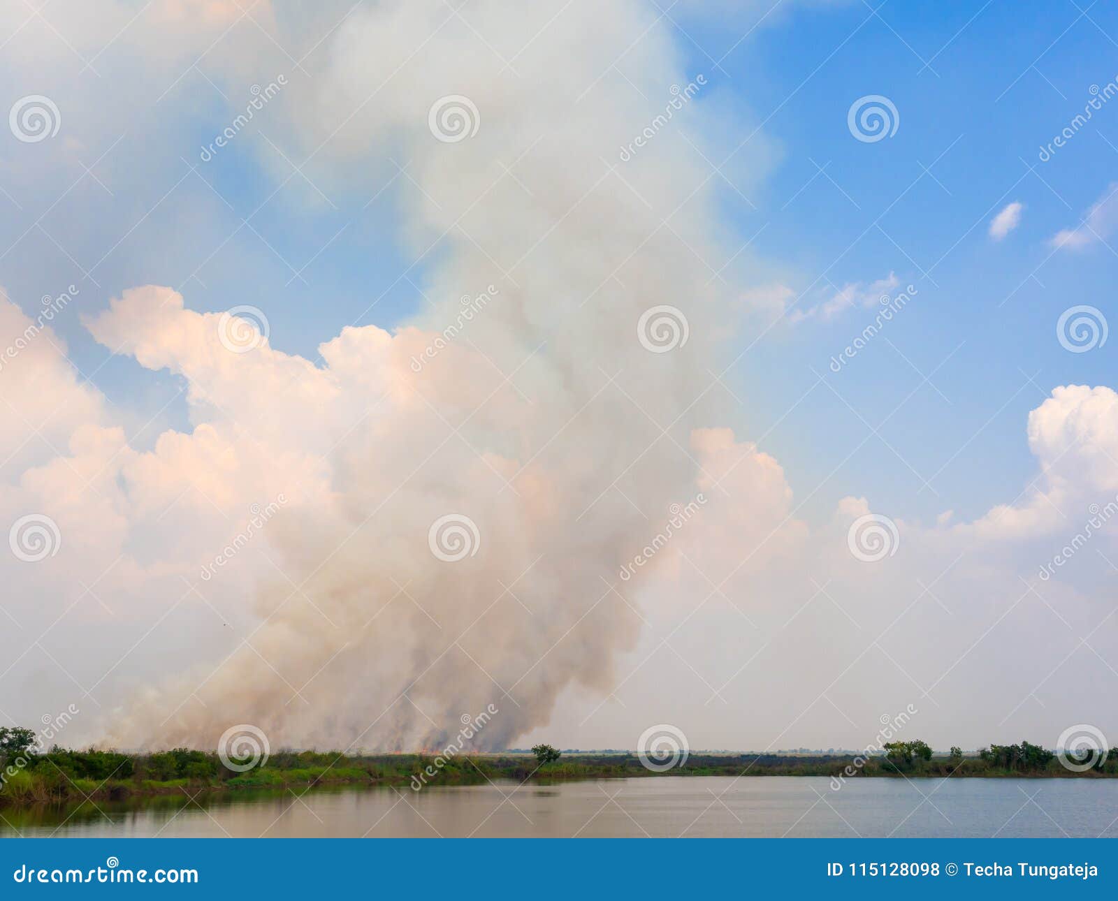 Smoke Stack stock photo. Image of destruction, burning - 115128098