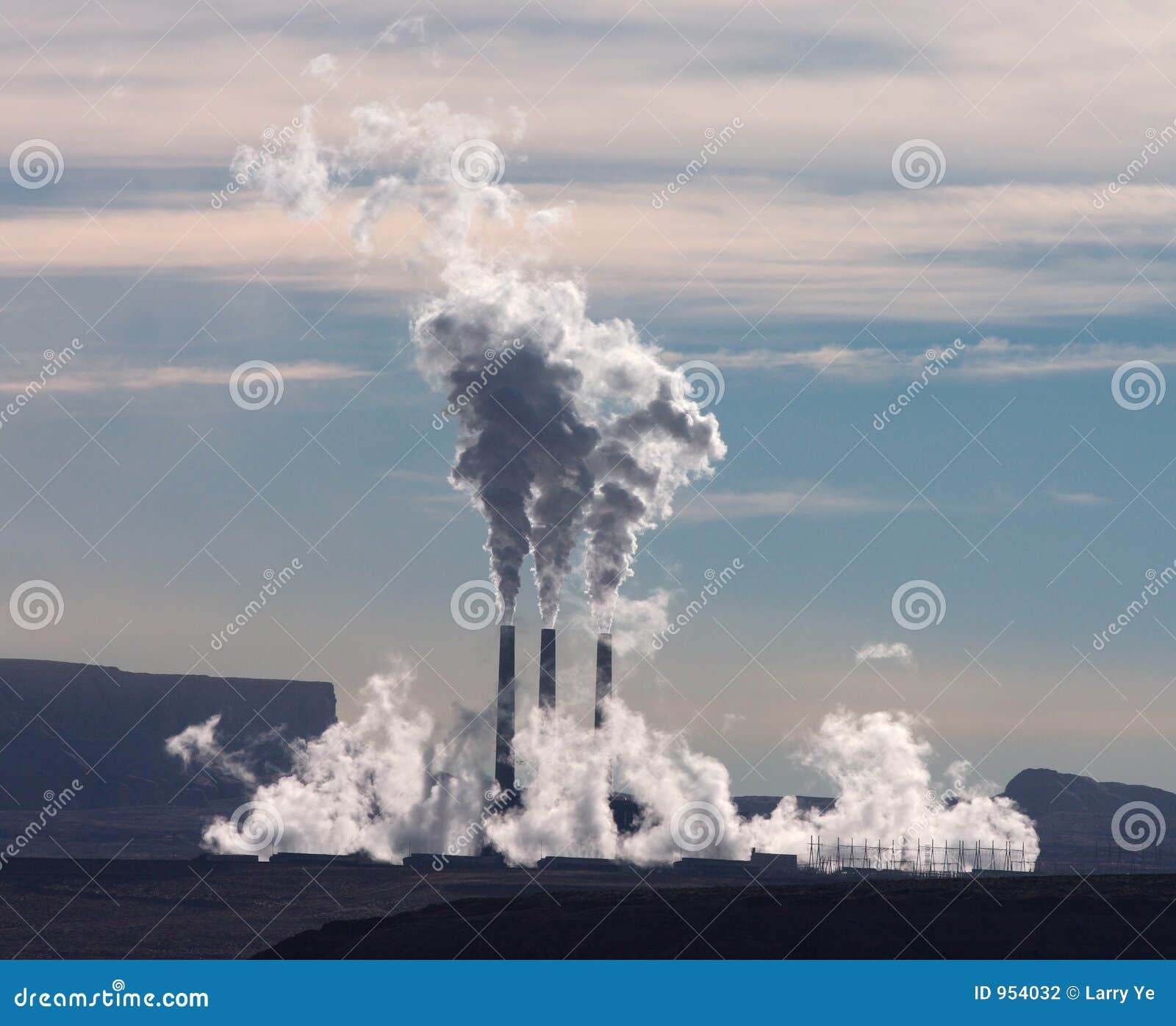 Smoke Stacks stock photo. Image of contamination, fumes - 954032