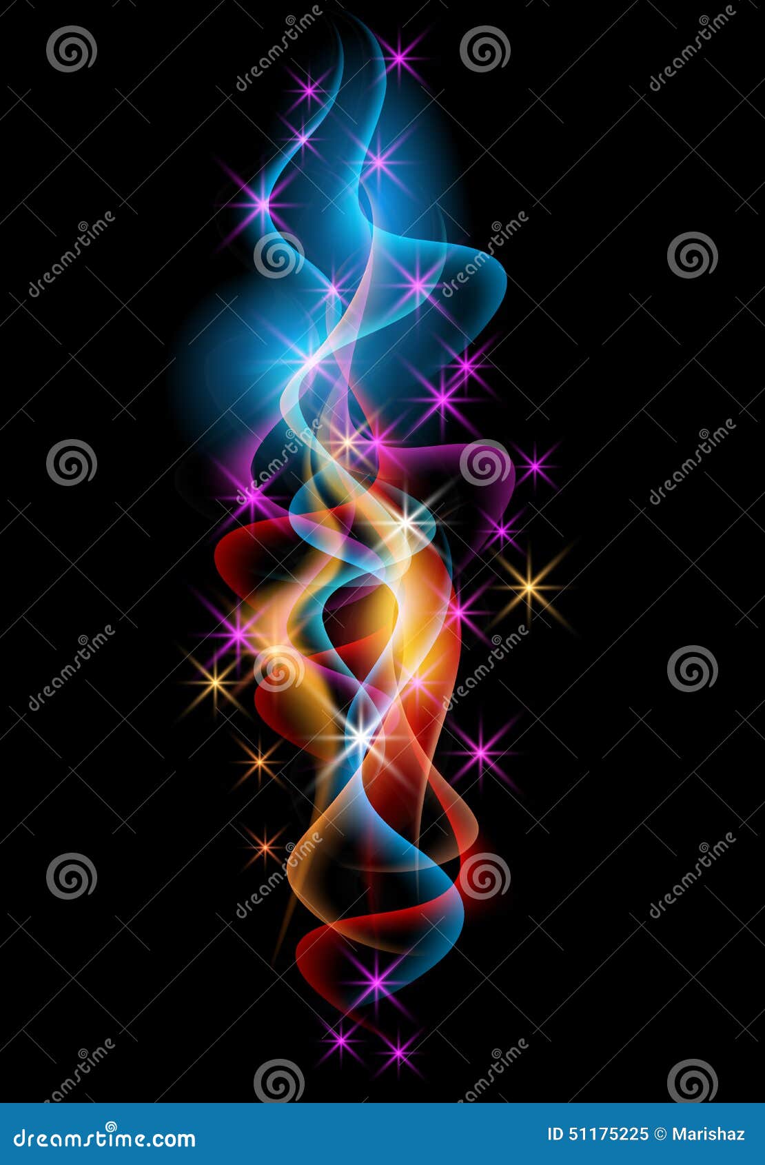 Smoke and stars stock vector. Illustration of light, effect - 51175225