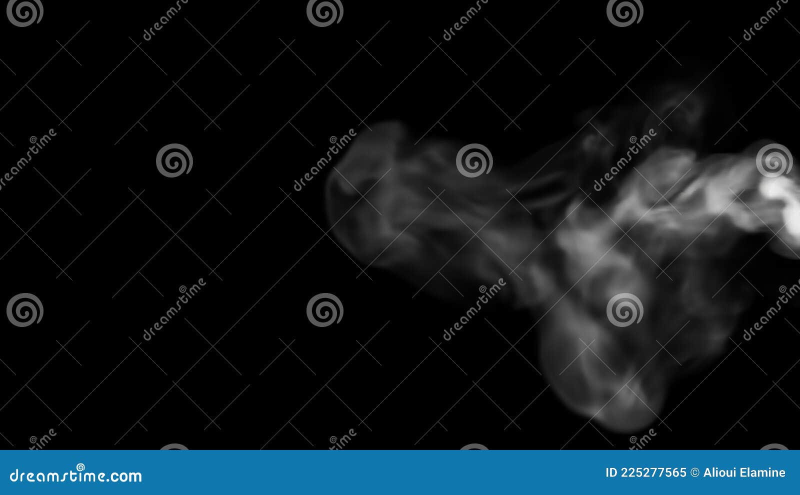 Smoke Stream on a Black Studio Background Can Be Separated. Smoke Cloud ...