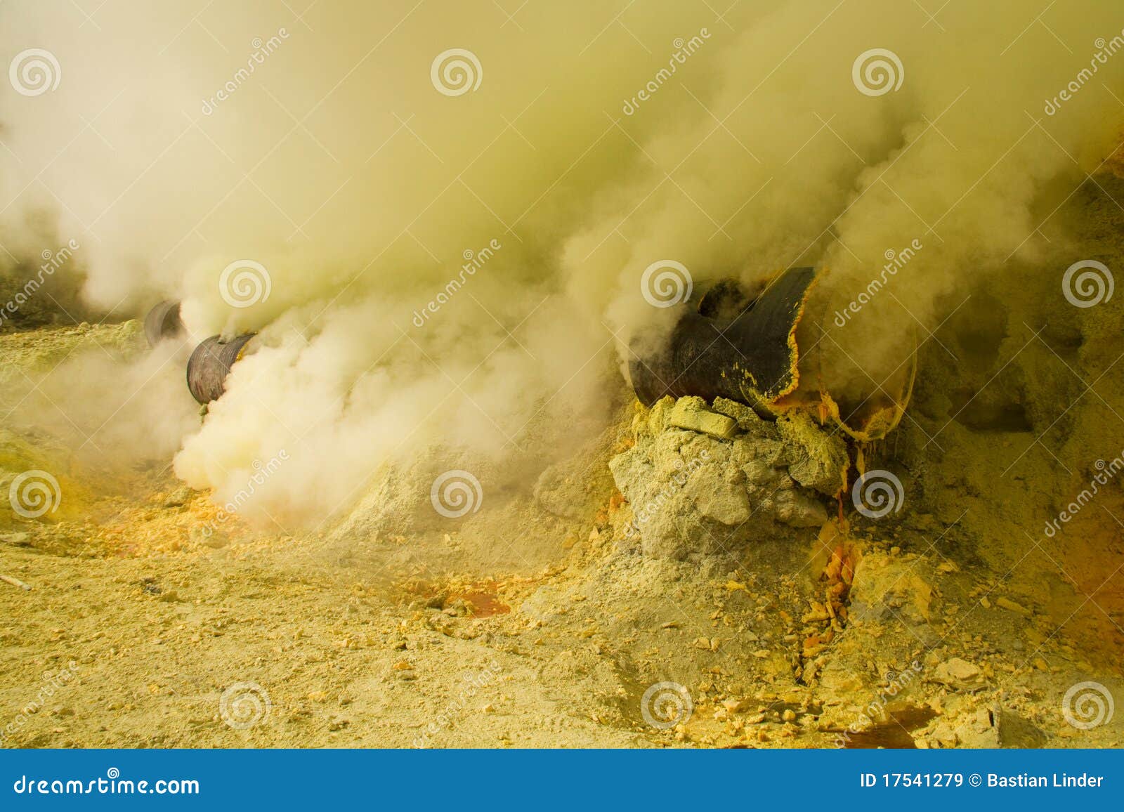 Volcano Ijen. Crater Of A Volcano With A Green Sulfuric Volcanic Lake ...