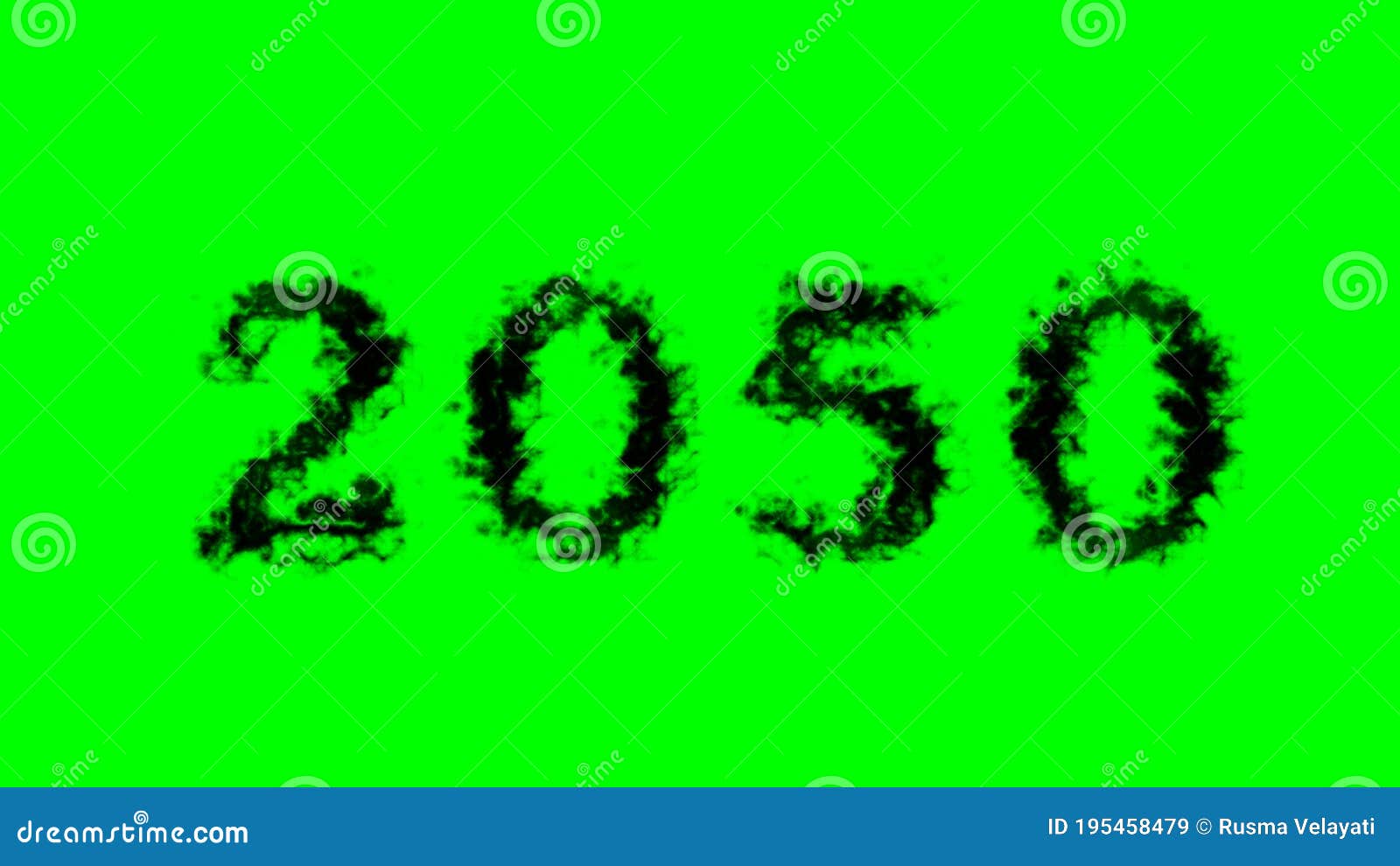 2050 Smoke Text Effect Green Isolated Background Stock Illustration ...