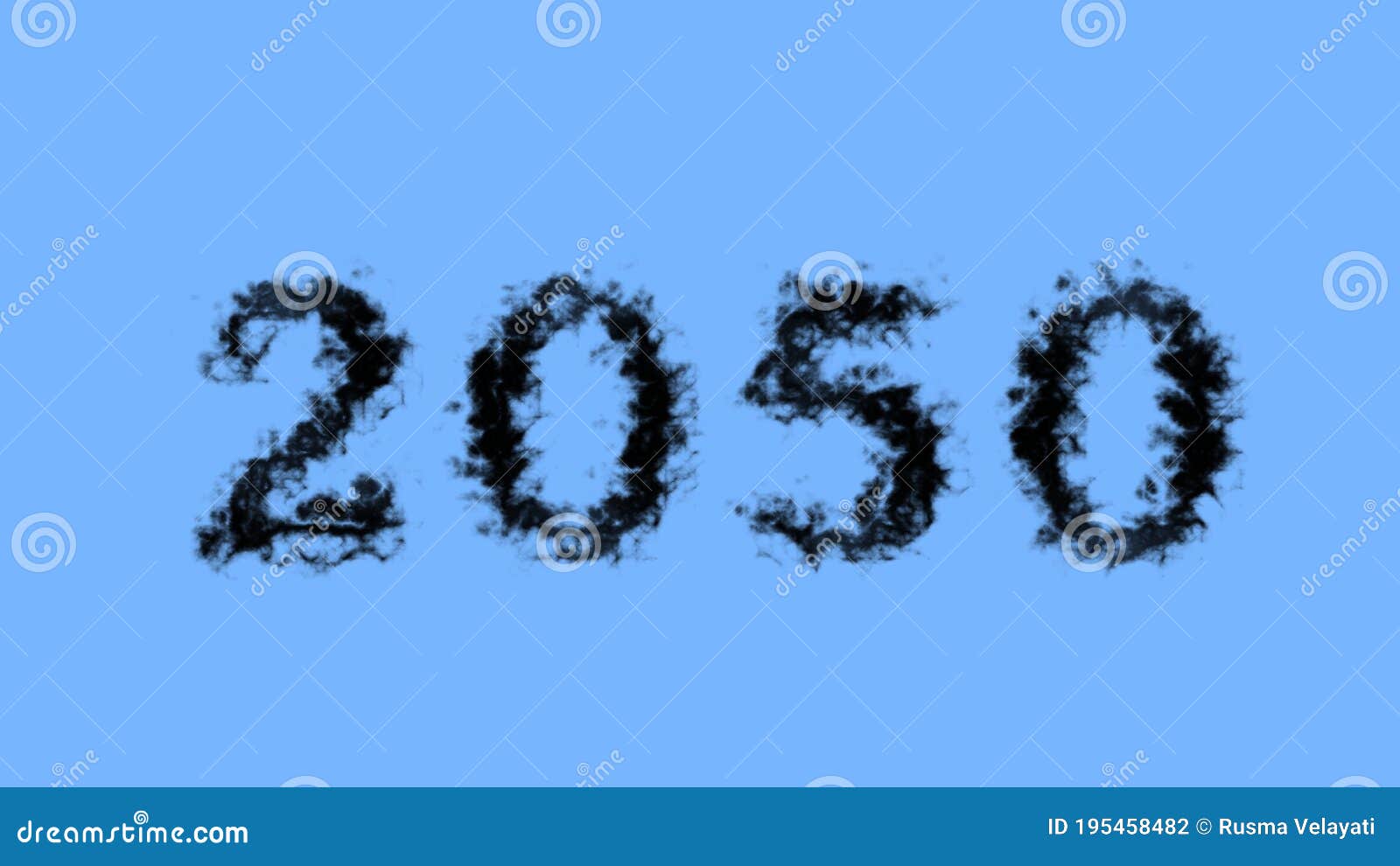 2050 Smoke Text Effect Sky Isolated Background Stock Illustration ...
