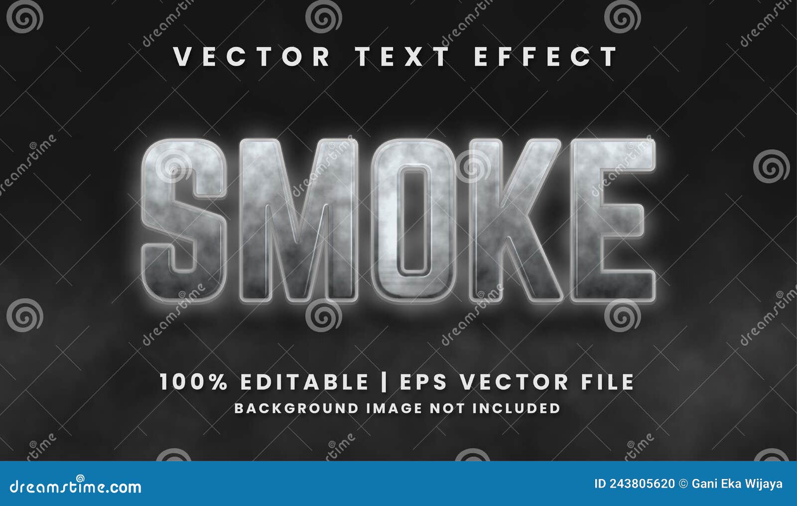 Smoke Text Effect Style Vector Illustration | CartoonDealer.com #243805620