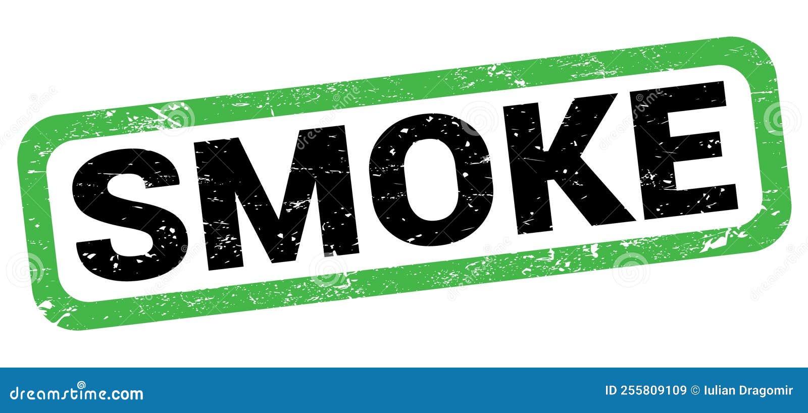 SMOKE Text Written on Green-black Rectangle Stamp Stock Illustration ...