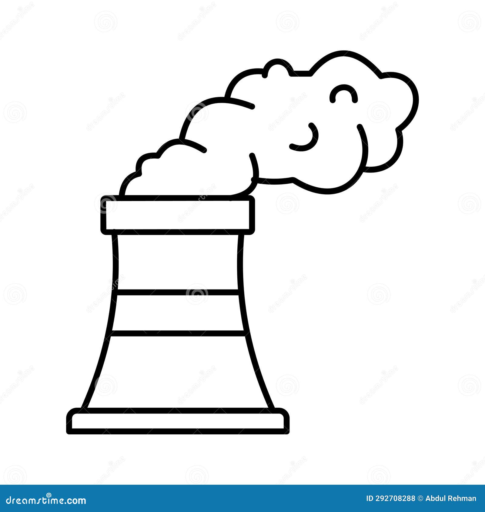 Smoke Tower Line Vector Icon Easily Modified Stock Illustration ...