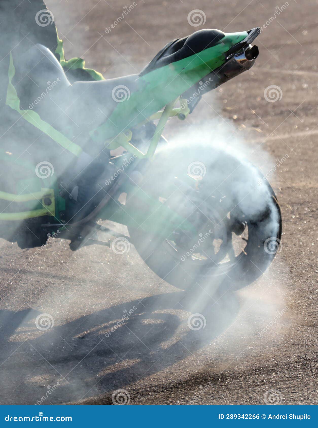 Smoke from Under the Wheel of a Motorcycle Stock Photo - Image of burn ...