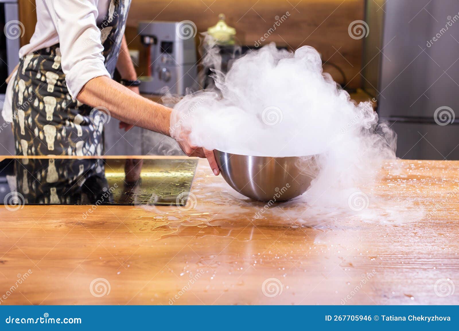 Smoke Vapor Dry Ice in Bowl in Kitchen Stock Photo - Image of concept ...