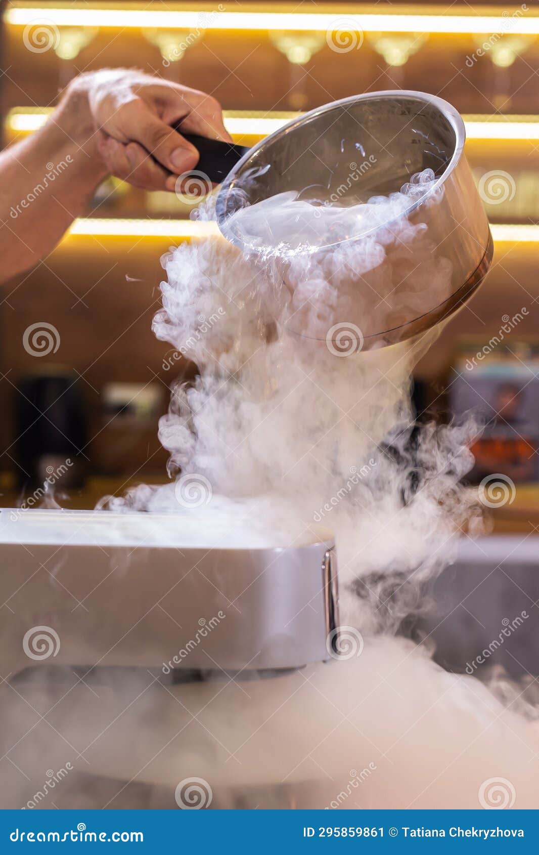 Smoke Vapor Dry Ice in Bowl in Kitchen Stock Image - Image of drink ...