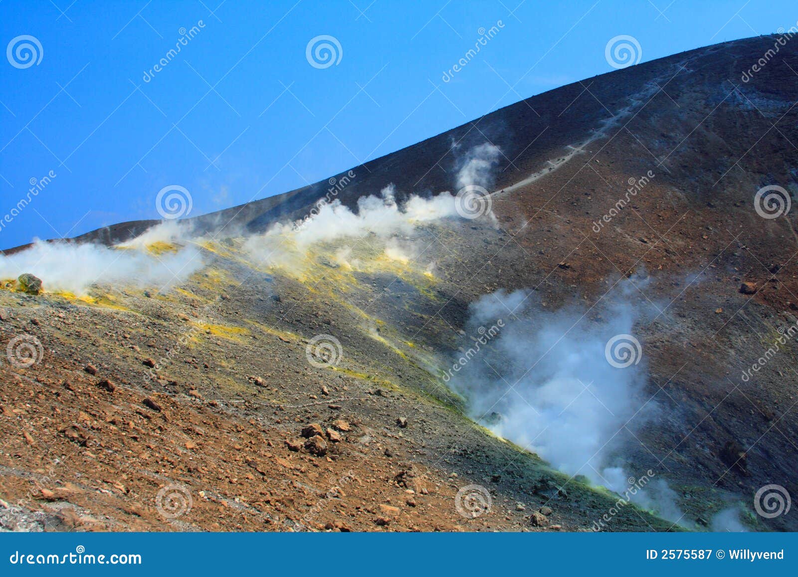 Smoke on the volcano stock image. Image of earth, depth - 2575587