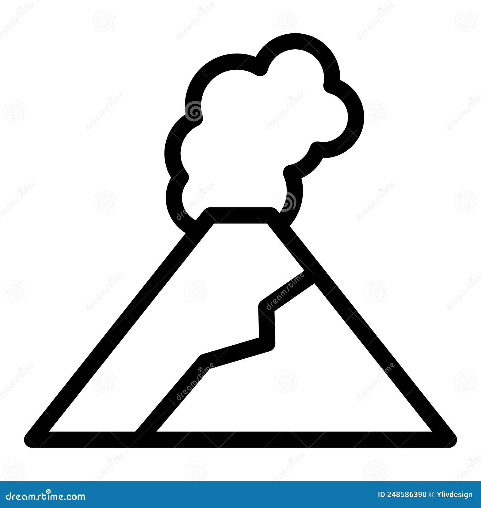 Smoke Volcano Icon Outline Vector. Volcanic Lava Stock Vector ...
