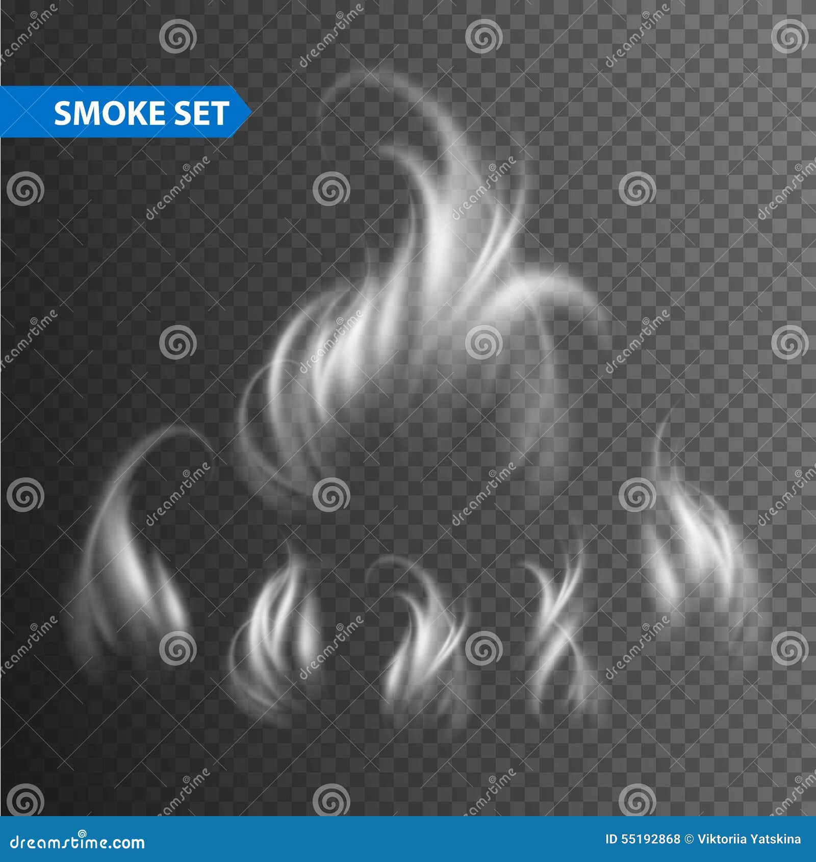 Smoke Waves on Transparent Background. Vector Stock Vector ...