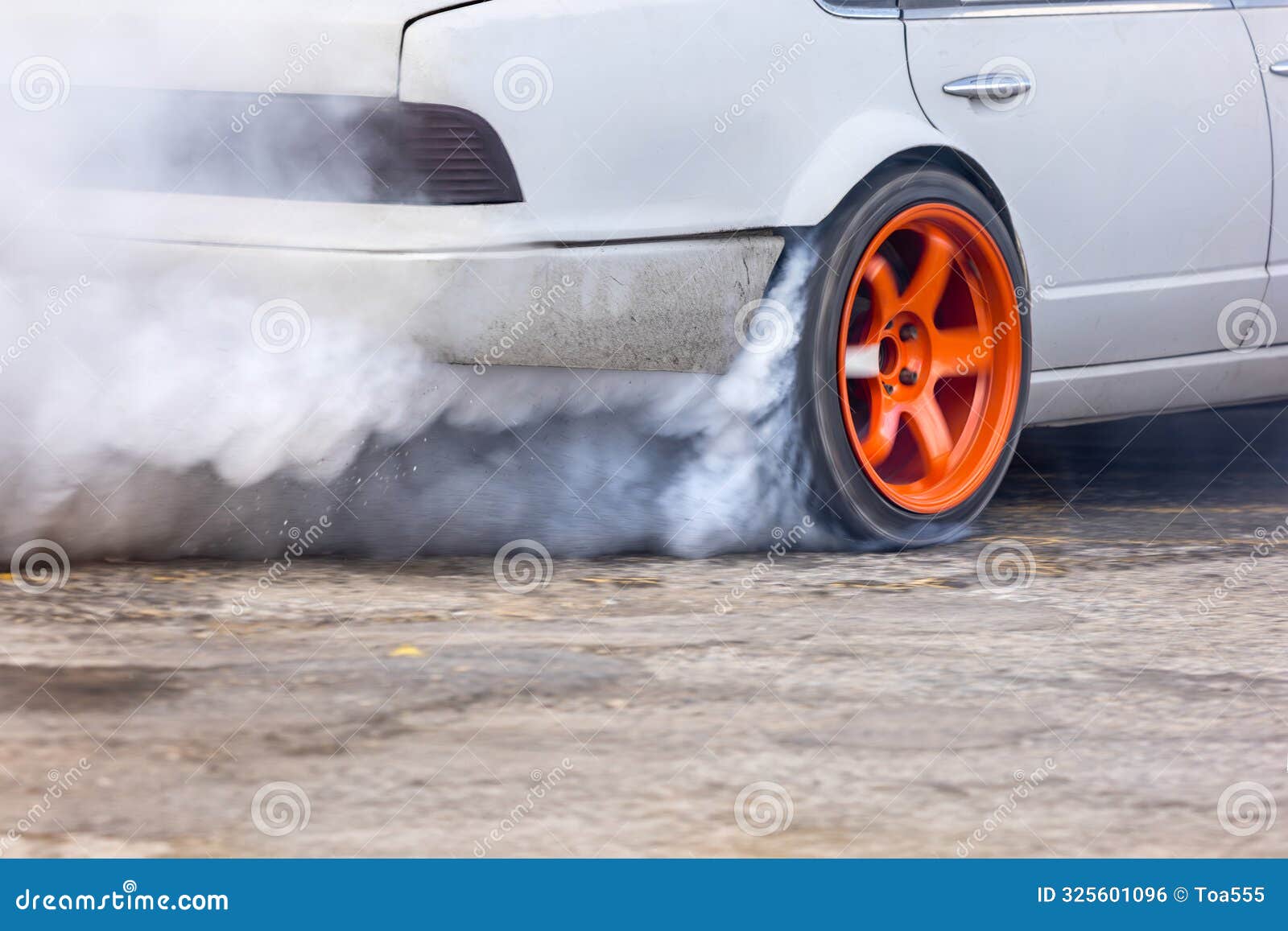 Smoke on Wheel and Speed of Drift Race Car Stock Photo - Image of motor ...