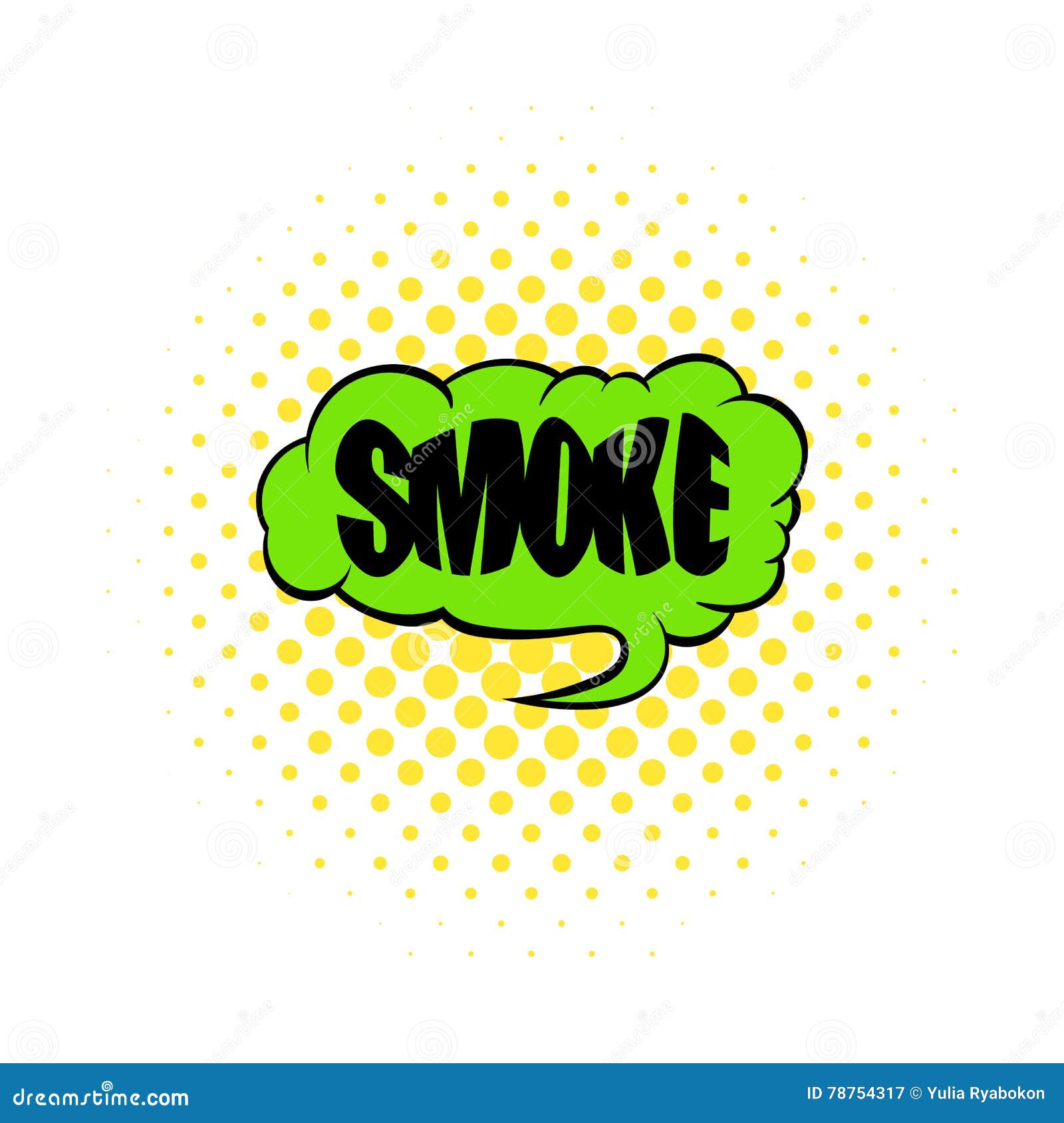 Smoke Word Icon, Comics Style Stock Vector - Illustration of addiction ...