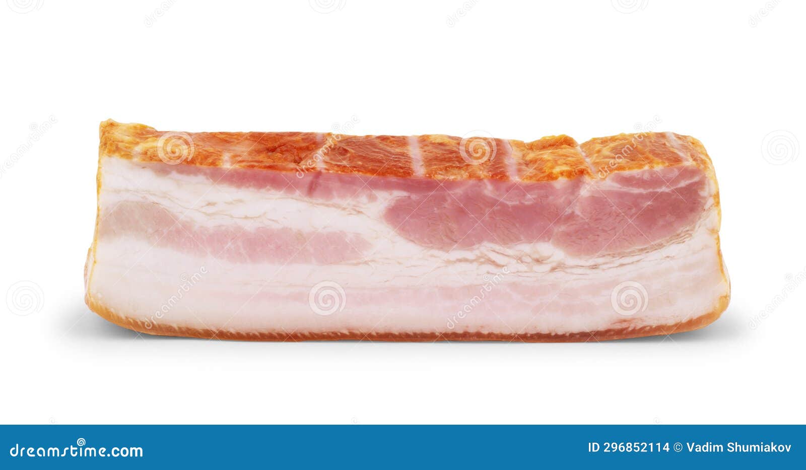 Smoked Bacon Strips, Isolated on White Background. Slices of Smoked ...