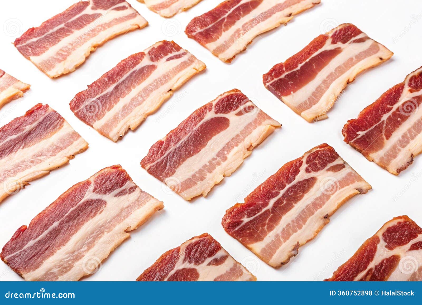 Smoked Bacon on White Background Stock Illustration - Illustration of ...