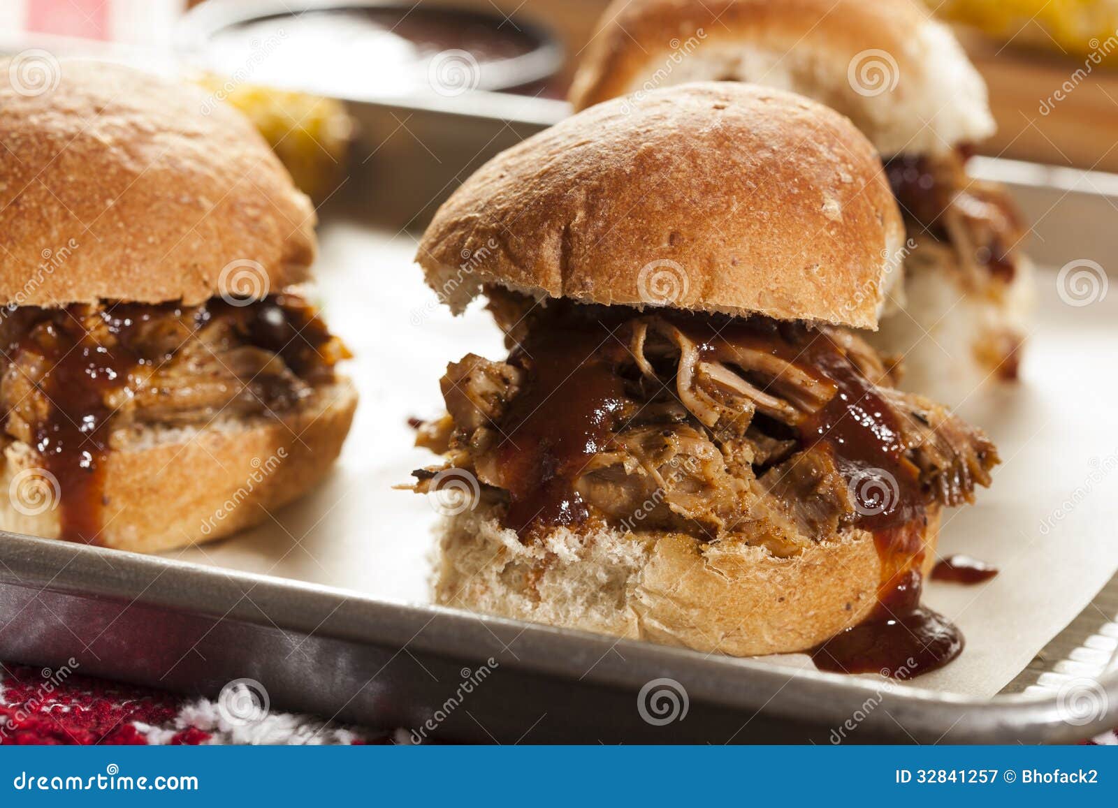 Smoked Barbecue Pulled Pork Sliders Stock Image - Image of beef ...