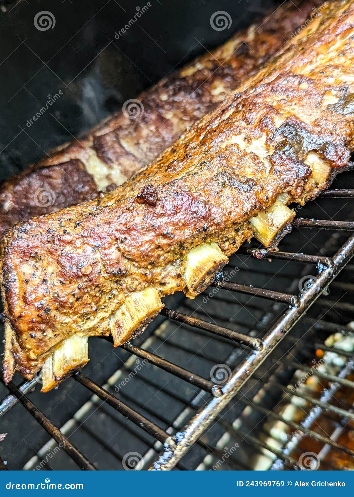 Smoked Bbq Ribs Slabs Ready To Eat Stock Image - Image of cotes, baby ...