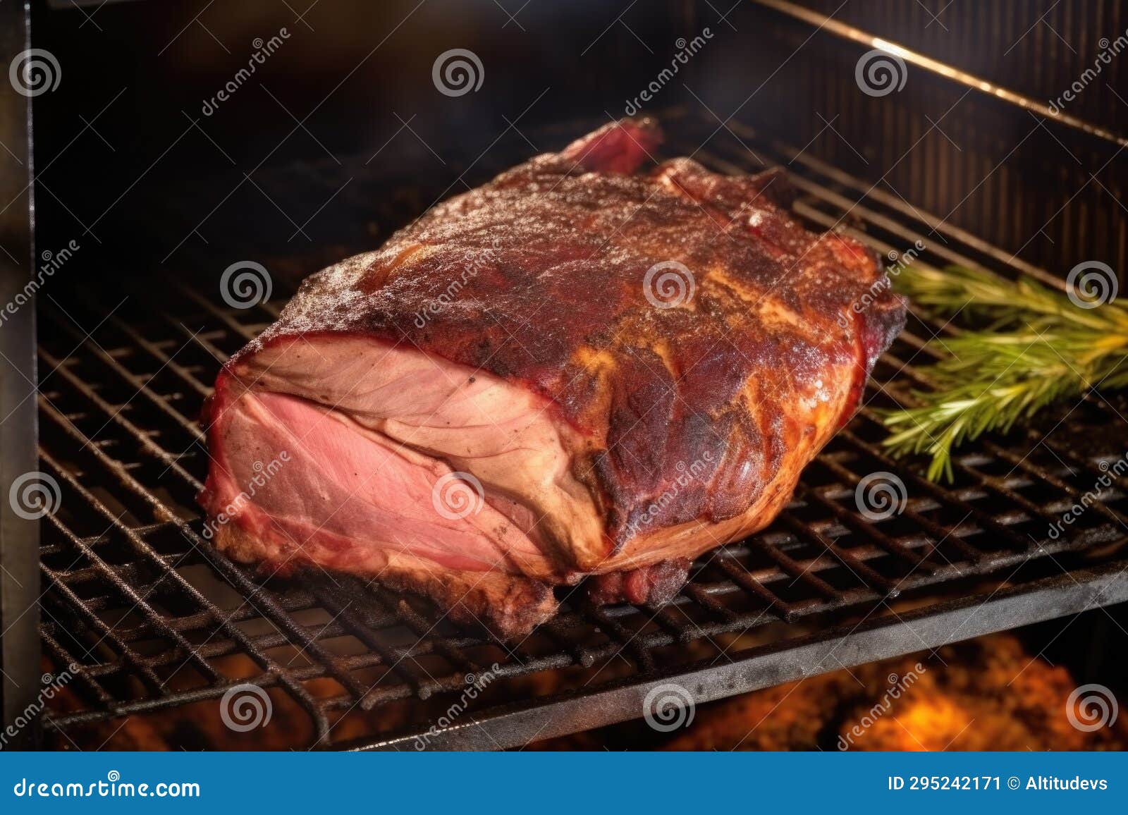 Smoked Beef Brisket in a Rustic Smoker Setup Stock Image - Image of ...