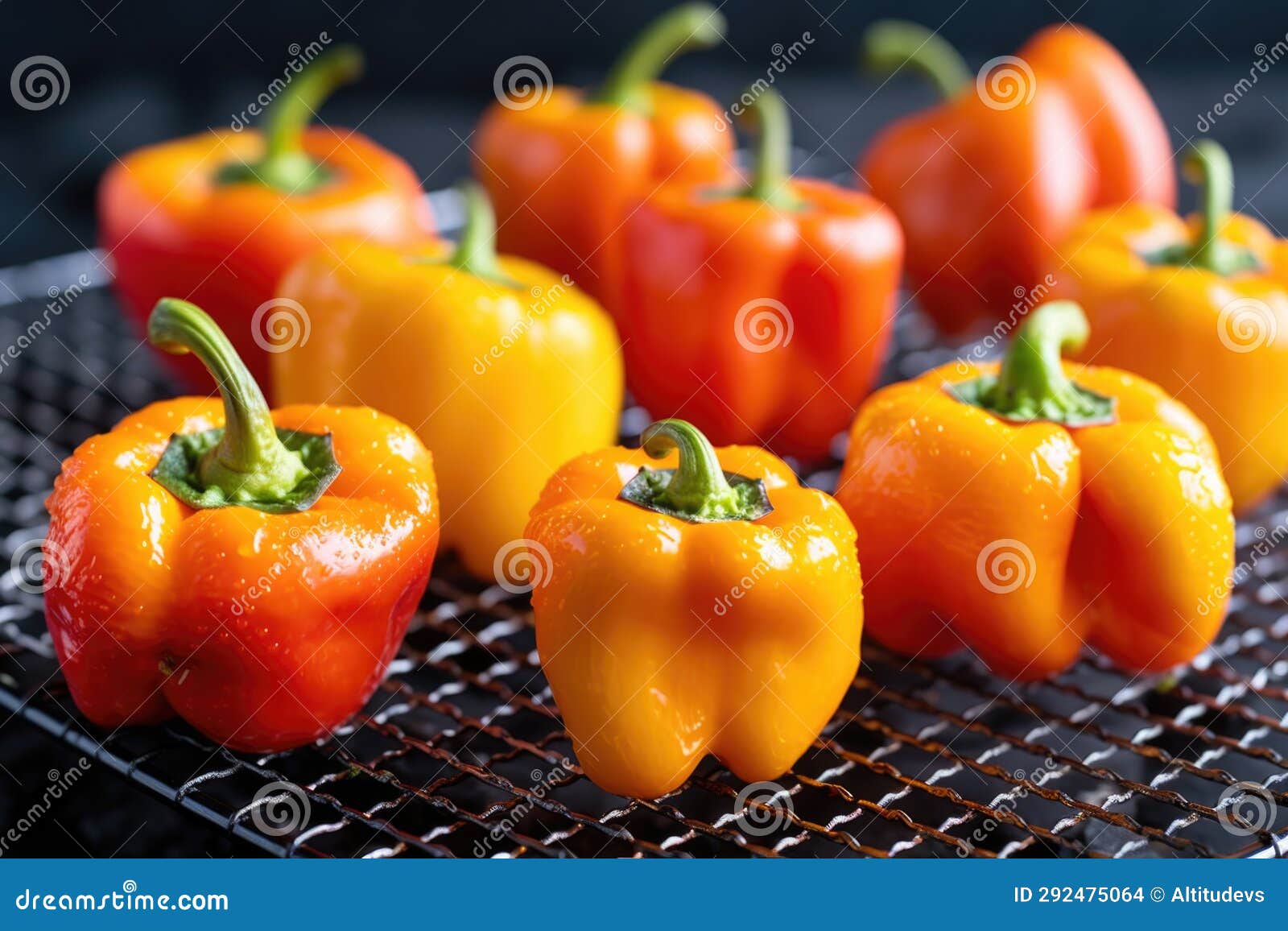 Smoked Bell Peppers on a Grid Stock Photo - Image of generative, smoked ...
