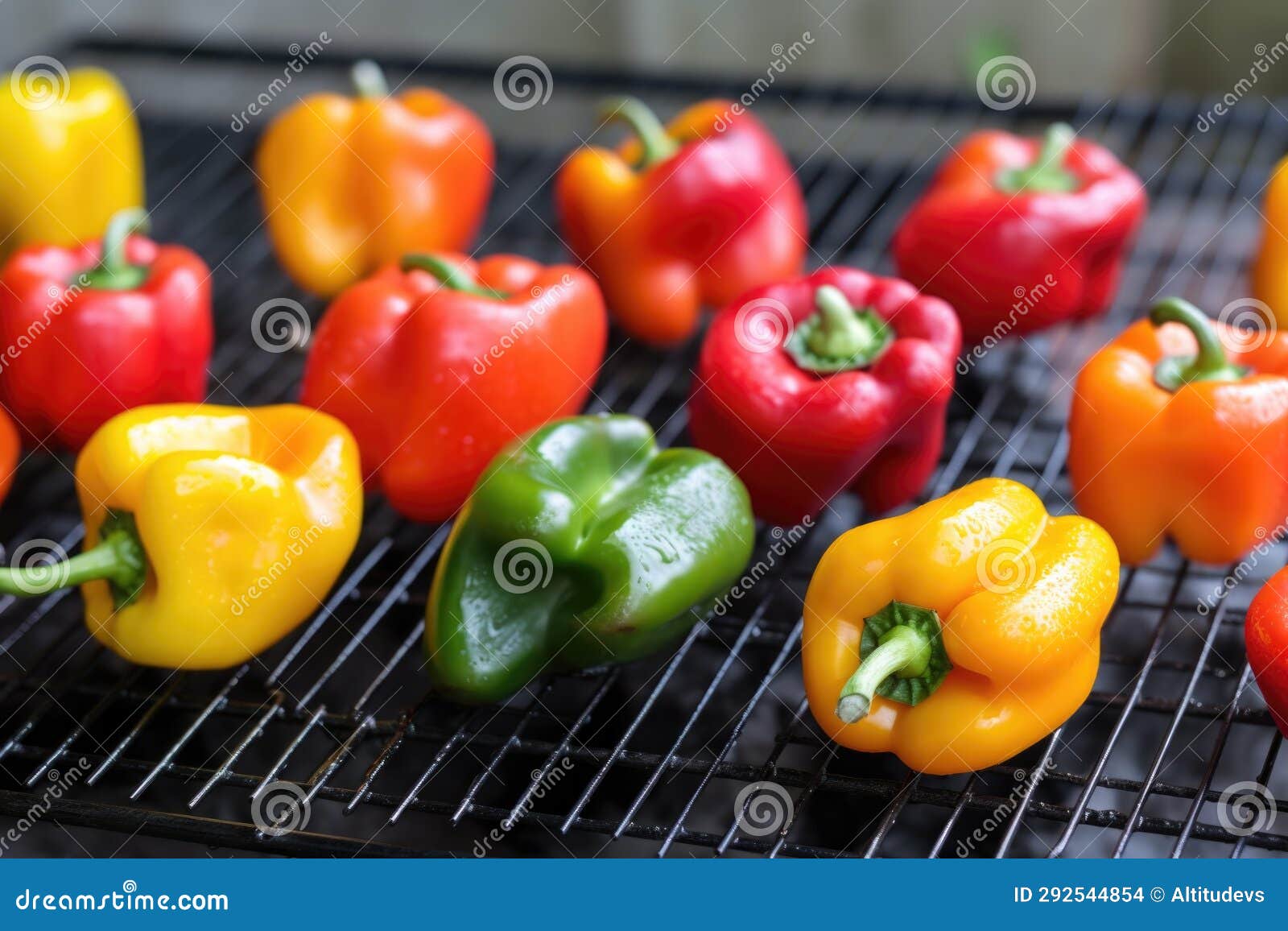 Smoked Bell Peppers on a Grid Stock Photo - Image of smoked, grilling ...