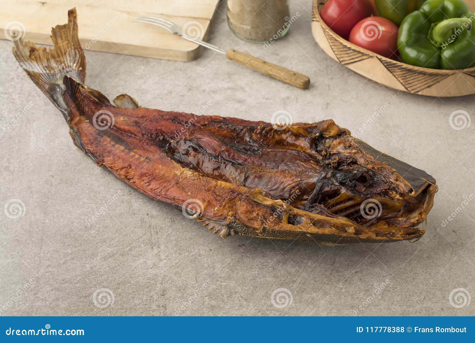 Smoked catfish close up stock photo. Image of kopila - 117778388