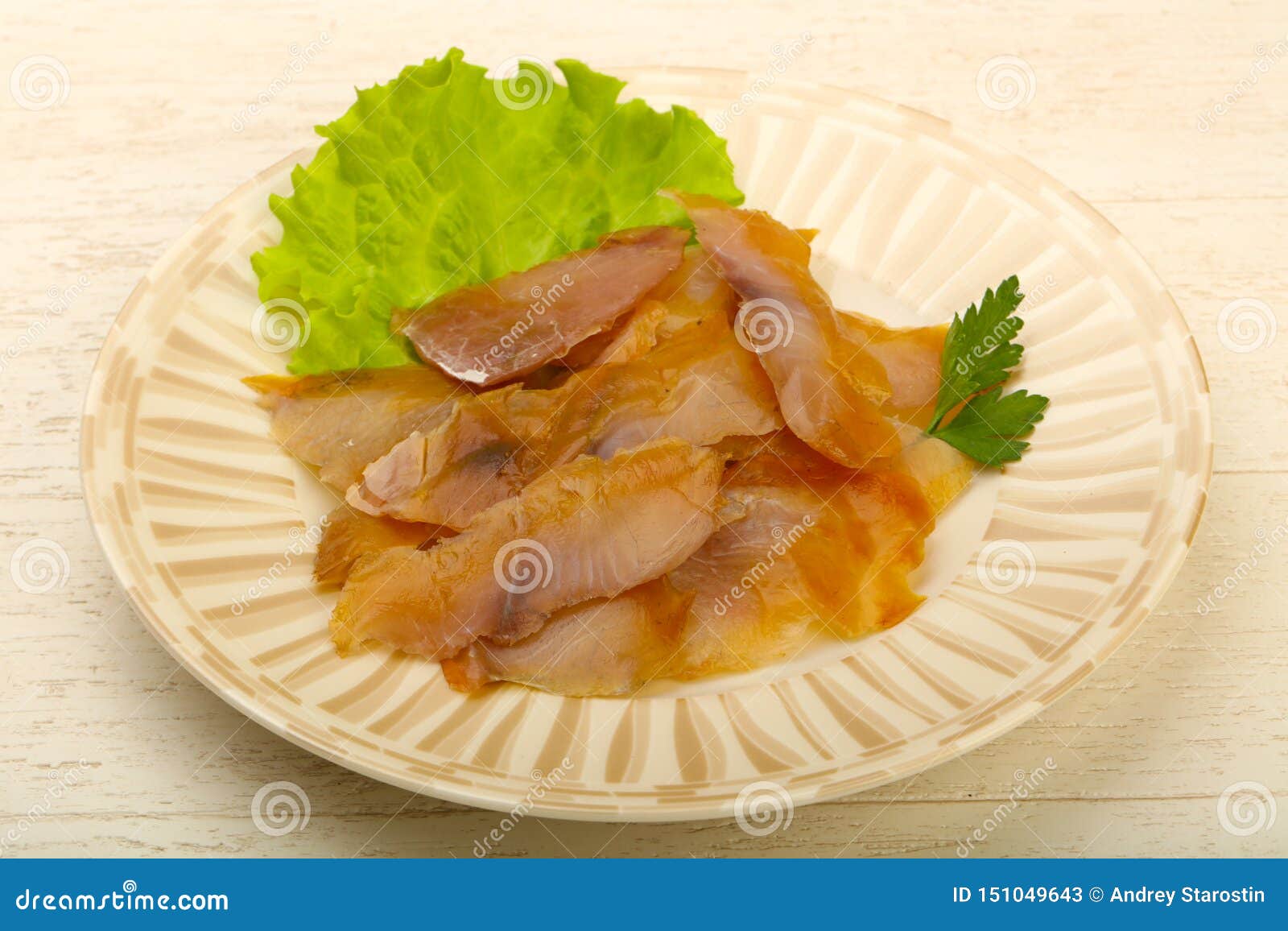 Smoked Catfish Fillet Served Salad Leaves Stock Image - Image of ...