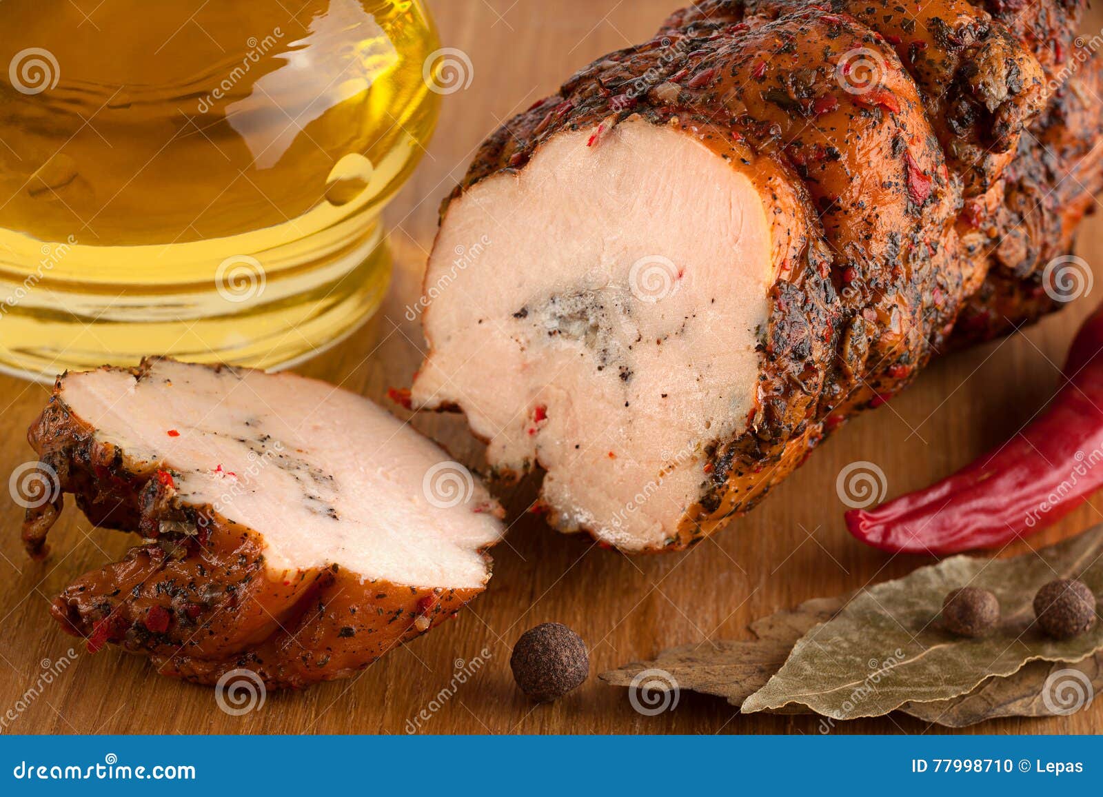 Smoked Chicken Fillet on Wood Stock Photo - Image of food, breast: 77998710