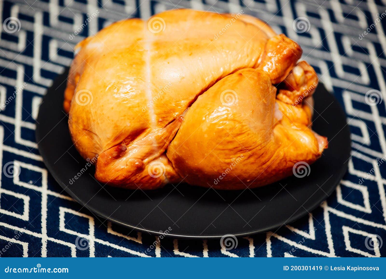 A Smoked Chicken on Plate . Smoked Chicken in a Plate Stock Image ...
