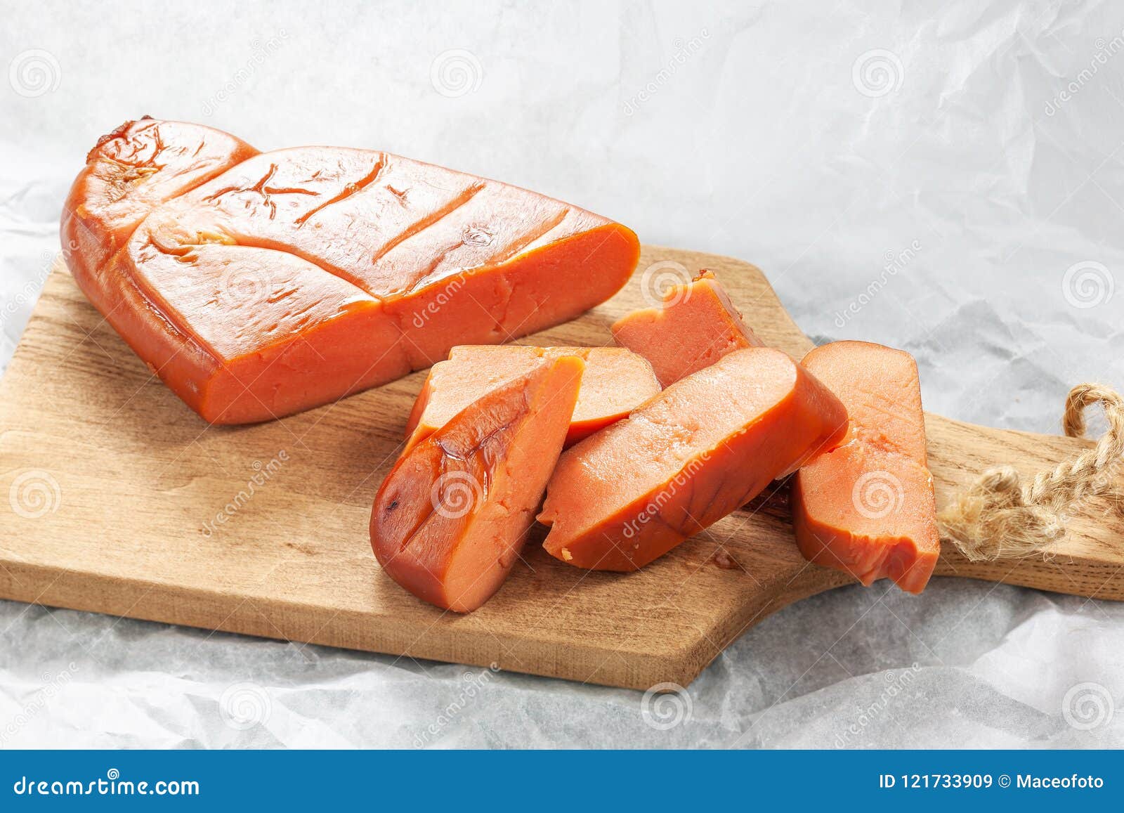Smoked Cod Roe on Cutting Board Stock Image - Image of fresh, meal ...