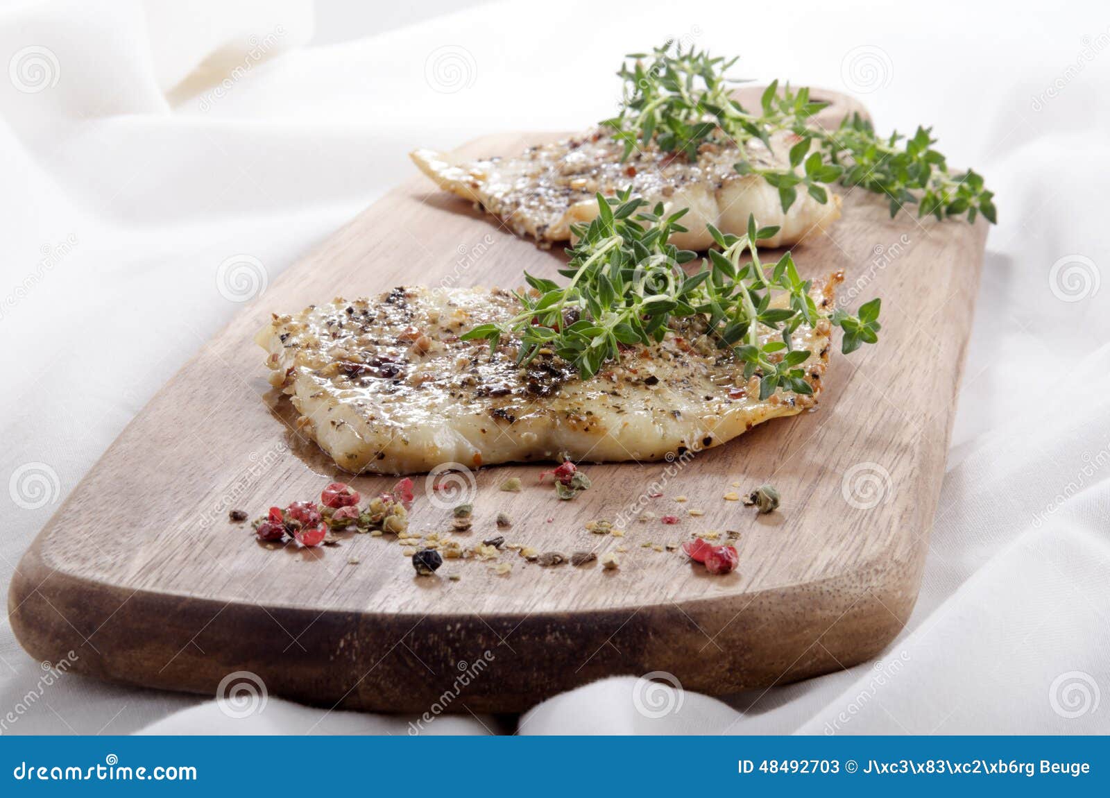 Smoked Cod with Thyme and Spices Stock Image - Image of meat, table ...