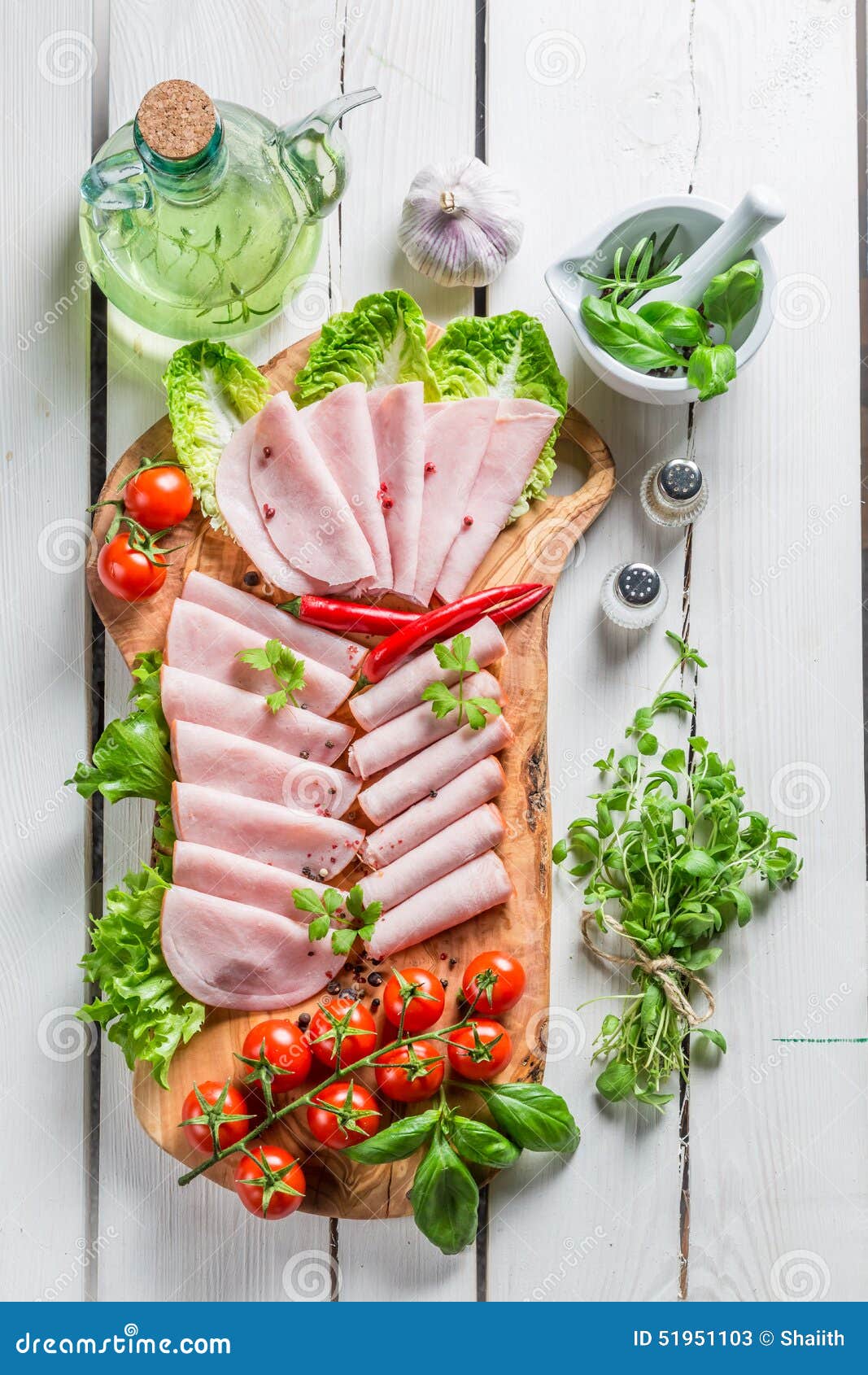 Smoked Cold Cuts with Herbs and Pepper Stock Image - Image of sliced ...