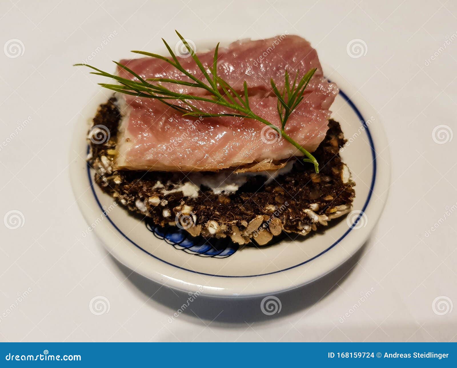 Smoked eel canape stock photo. Image of grilled, meal - 168159724