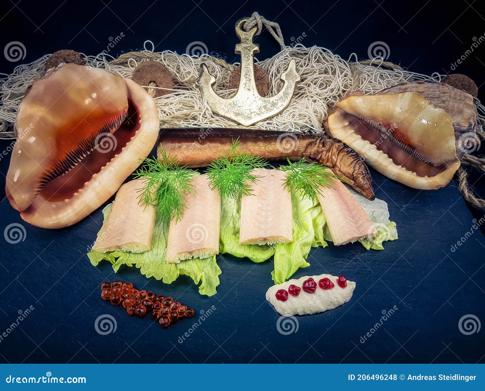 Smoked eel fillet stock photo. Image of river, meal - 206496248