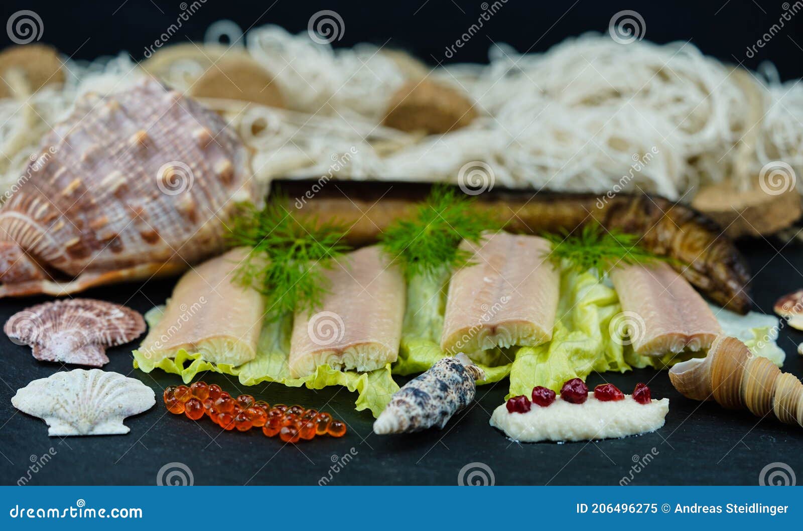 Smoked eel fillet stock image. Image of salad, lunch - 206496275