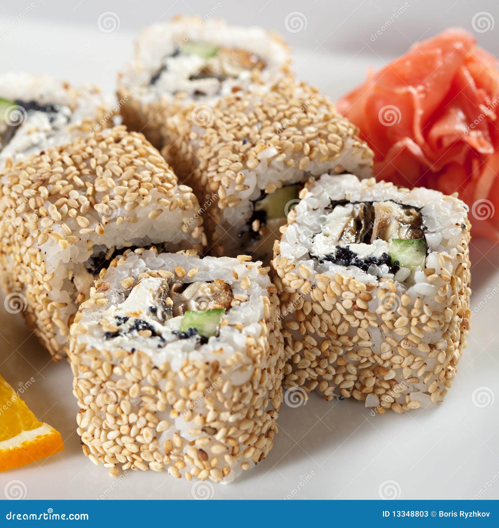 Smoked Eel Roll stock image. Image of dinner, asian, cheese - 13348803