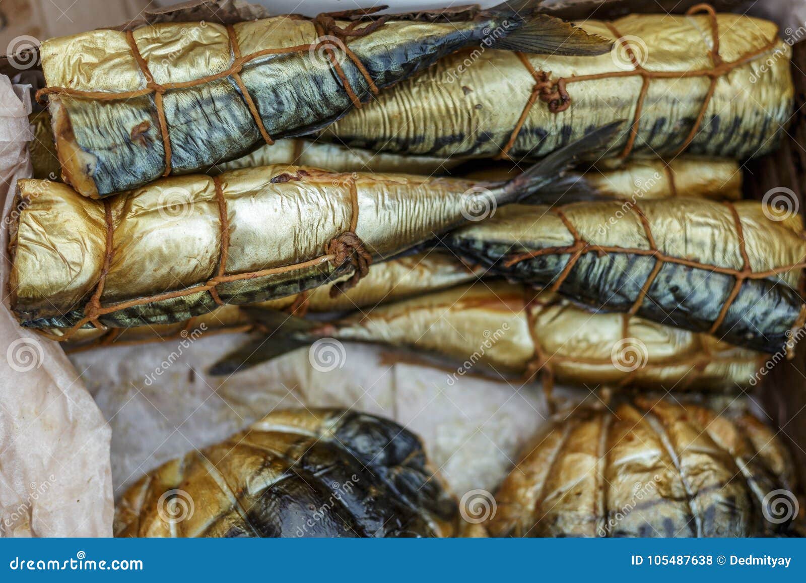 Smoked fish in a box stock photo. Image of fresh, nature - 105487638