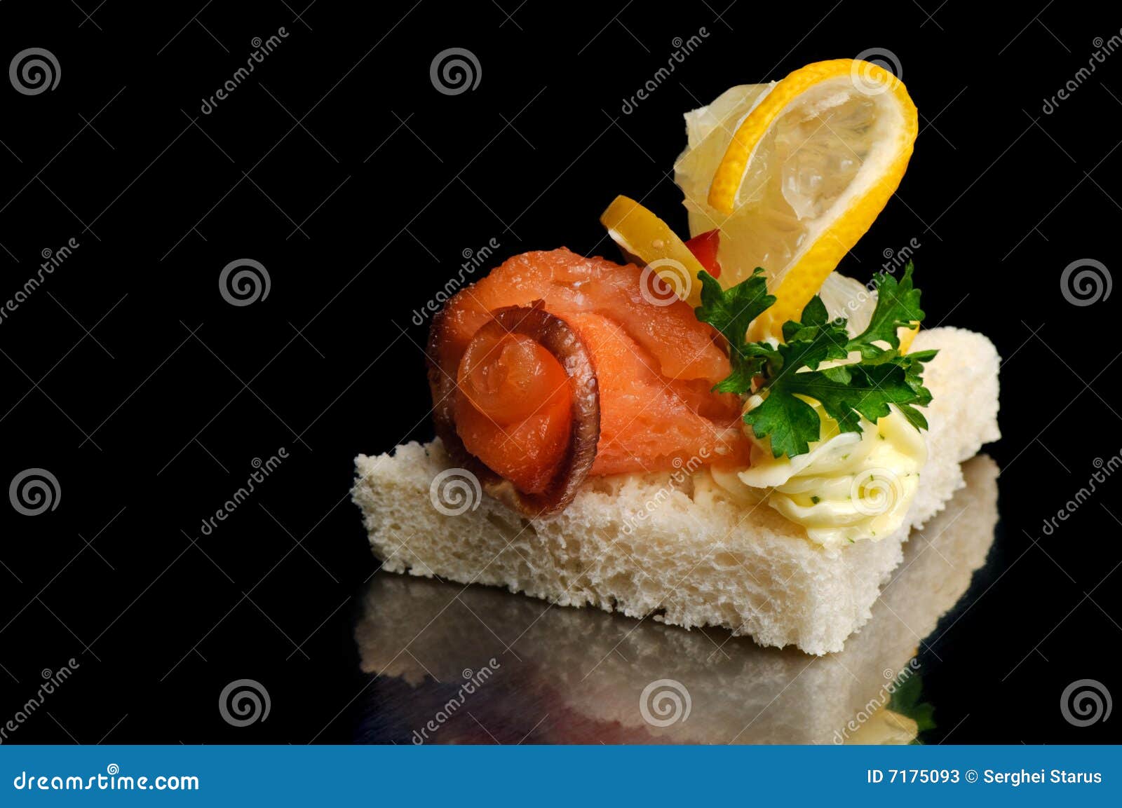 Smoked fish canape stock image. Image of gourmet, toast - 7175093
