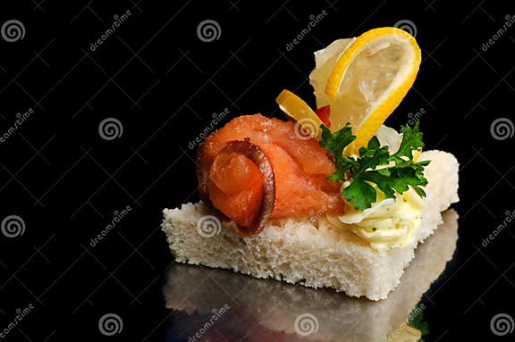 Smoked fish canape stock image. Image of gourmet, toast - 7175093