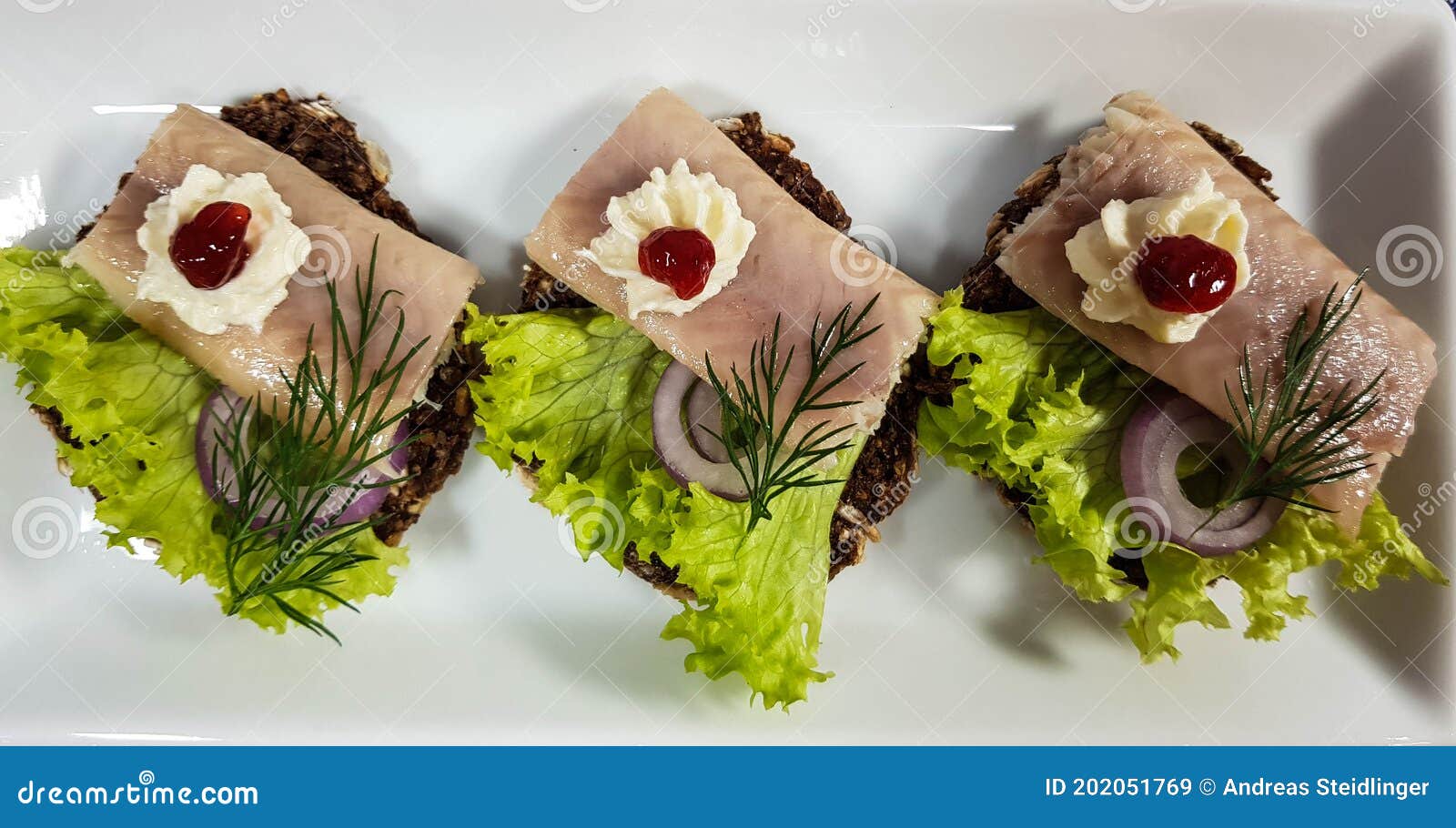 Smoked fish canapes stock image. Image of salar, luxury - 202051769