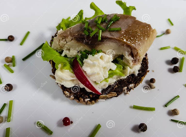 Smoked fish canapes stock photo. Image of restaurant - 202051952