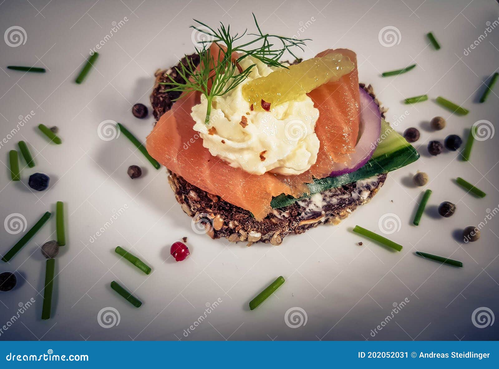 Smoked fish canapes stock image. Image of filet, food - 202052031