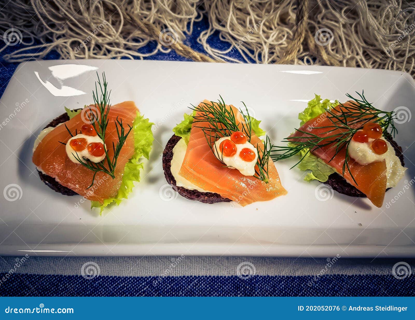 Smoked fish canapes stock photo. Image of delicious - 202052076