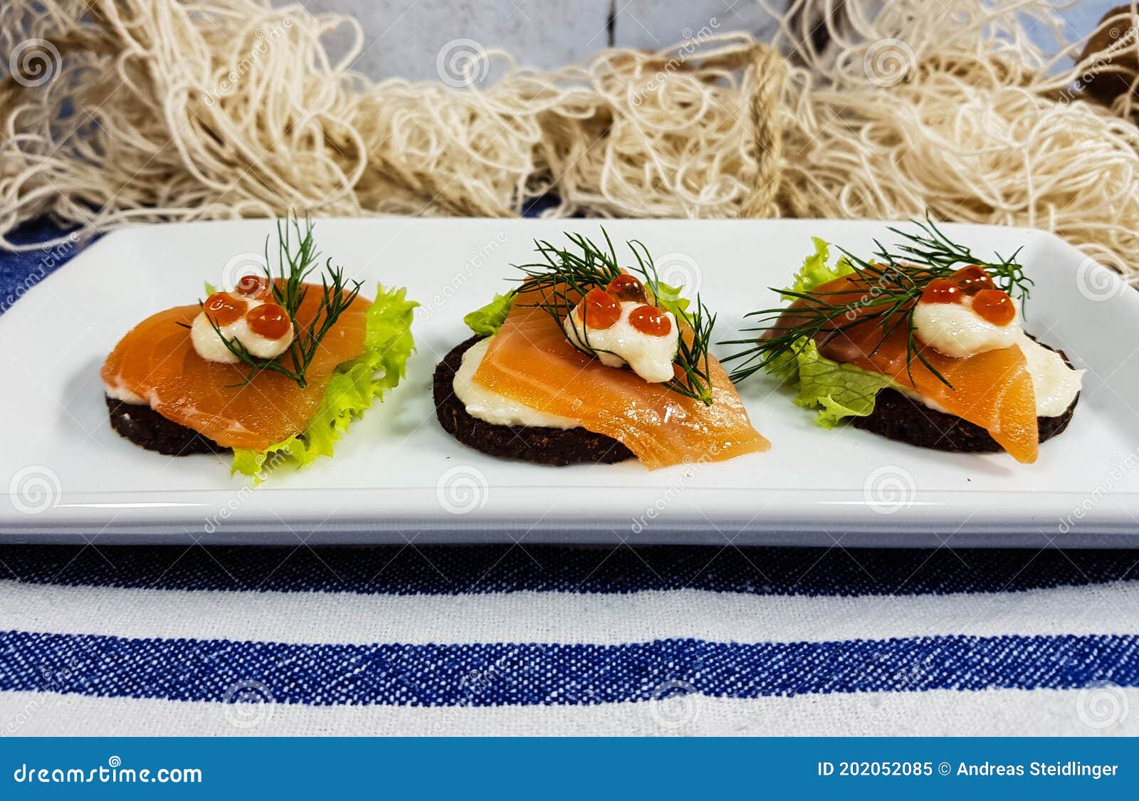 Smoked fish canapes stock image. Image of cuisine, fish - 202052085
