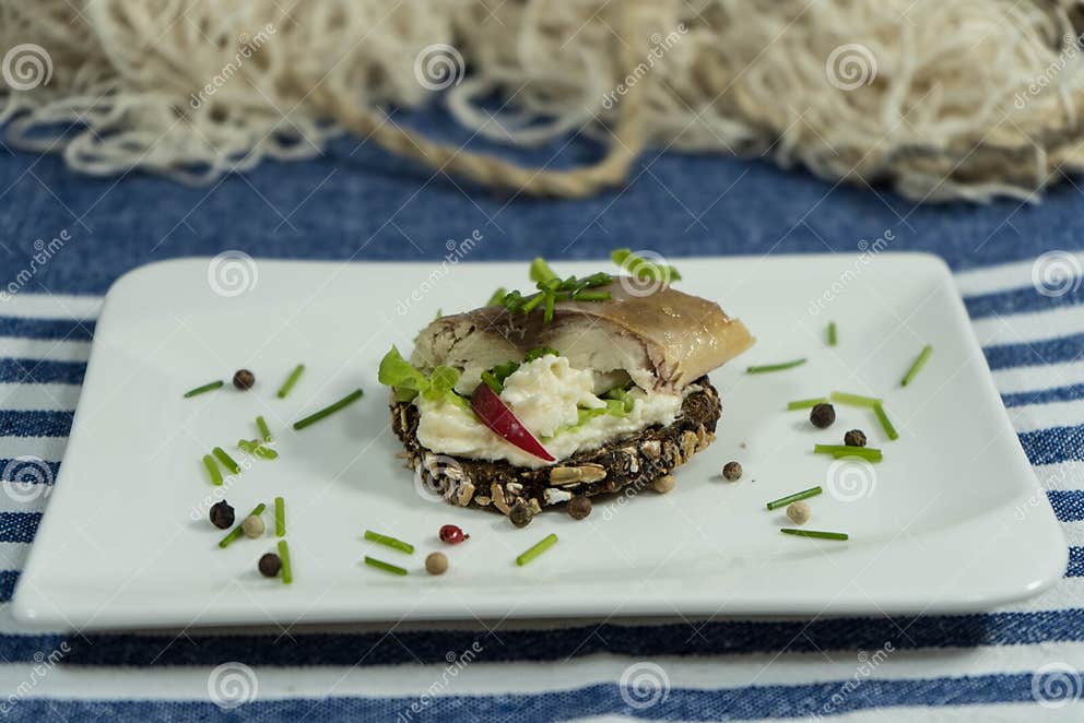 Smoked fish canapes stock image. Image of delicious - 202052367